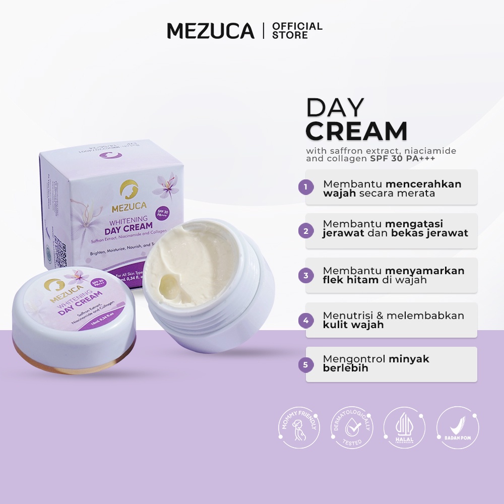 Jual Day Cream Mezuca Krim Pagi Mencerahkan Memutihkan atasi Jerawat ...