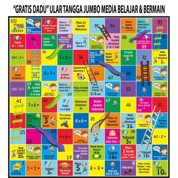 Jual Gratis Dadu!!! Ular Tangga Jumbo "Media belajar & Bermain ...