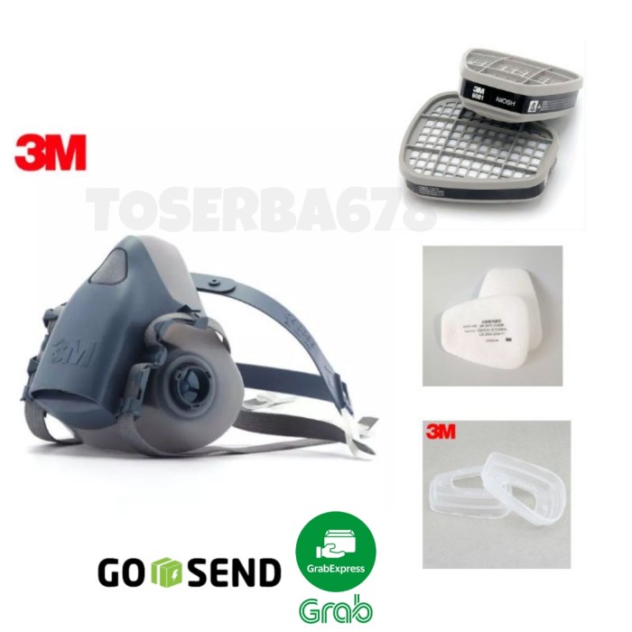 Jual 3M 7501 7502 Half Face Complete Set Respirator Cartridge Filters | Shopee Indonesia