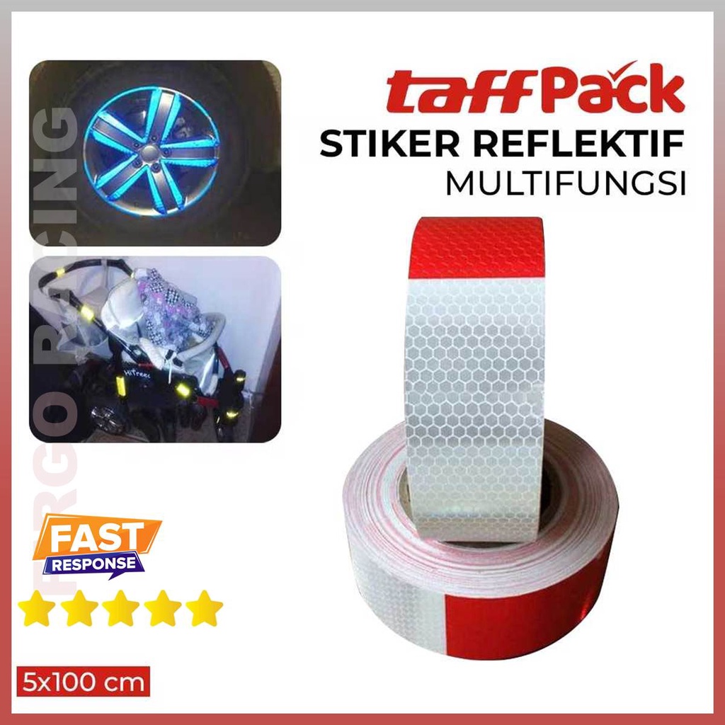 Jual Stiker Reflektif Multifungsi Warning Strip Tape 5x100 cm Merah ...