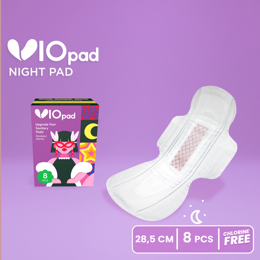 Jual VIOPAD Night Pad 28,5 cm | 8 pads - Pembalut Premium Ultra Slim ...