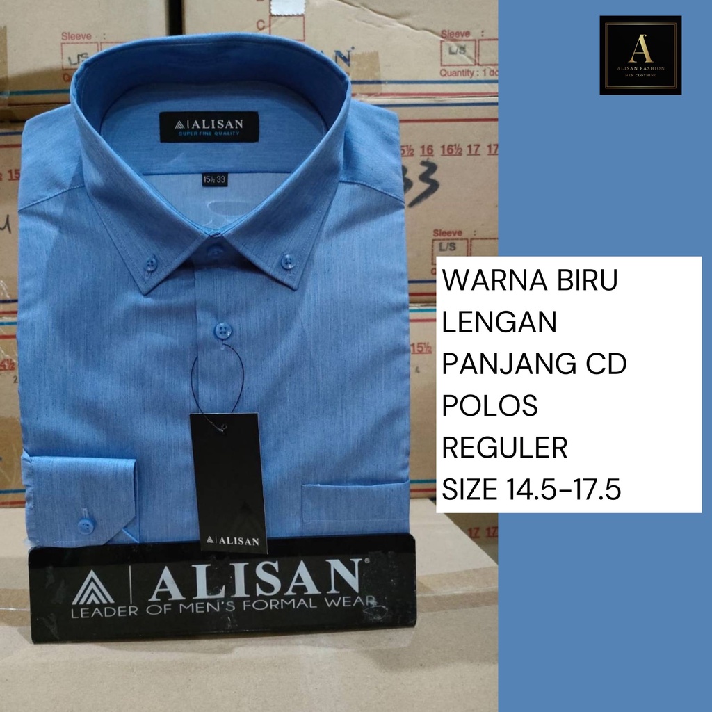 Jual Kemeja Pria Alisan Lengan Panjang Polos CD | Shopee Indonesia