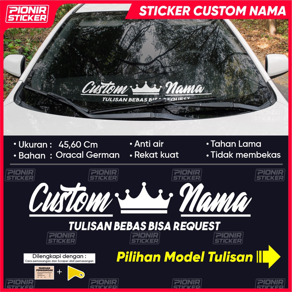 Jual Stiker Nama Mobil Motif Cutting Sticker Custom Kaca Mobil | Shopee ...