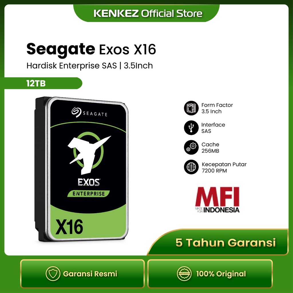 Jual Seagate EXOS X16 HDD / Hardisk Enterprise 12TB SAS | Shopee Indonesia