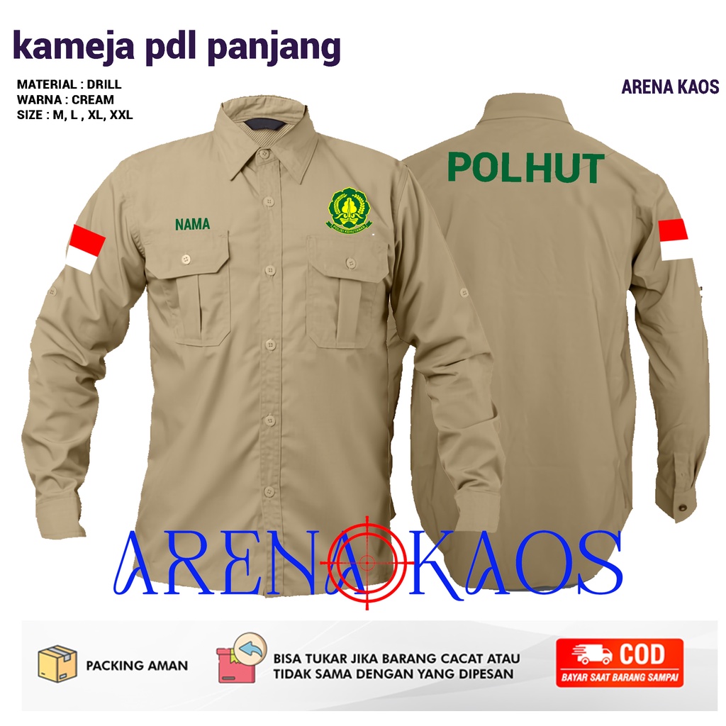 Jual KEMEJA PDL PDH LENGAN PANJANG POLHUT POLISI HUTAN / POLISI ...