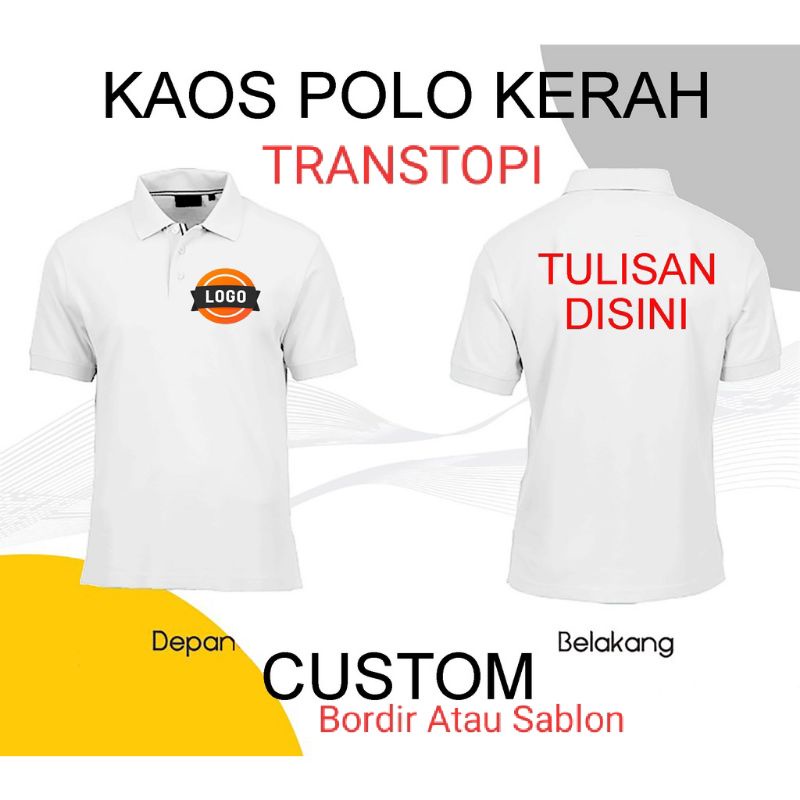 Jual CUSTOM BORDIR ATAU SABLON KAOS POLO KERAH SHIRT DEDIGN LOGO DAN ...