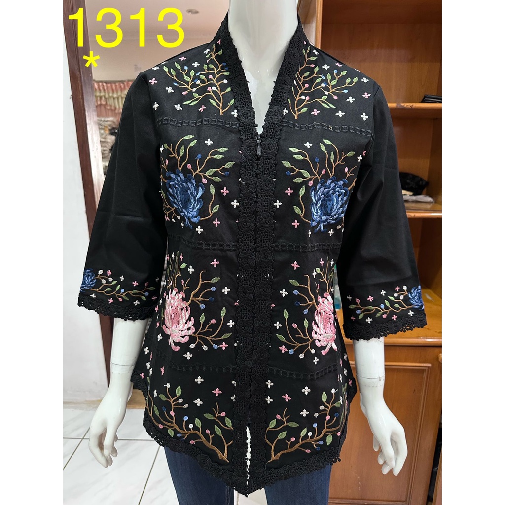 Jual 1313 kebaya bordir bunga timbul premium /kebaya encim bordir ...