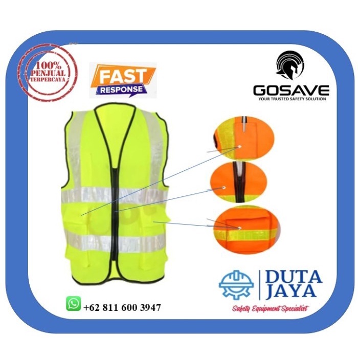 Jual Rompi Rompi Safety Proyek Polyster 4 Line Mekanik + Resleting ...