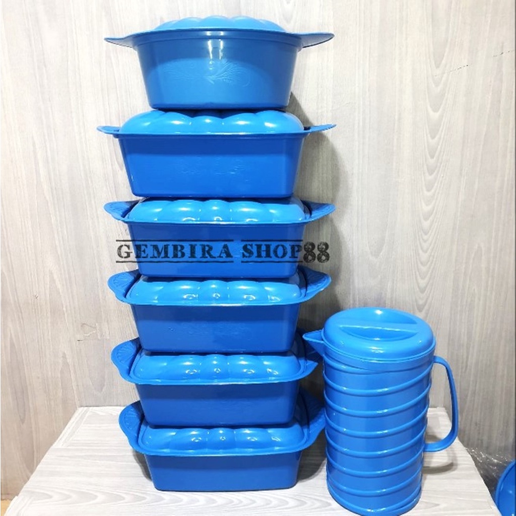 Jual COD WADAH PRASMANAN / WADAH SAJI SET 7 PCS 5 SEGI + 1 BULET + 1 ...
