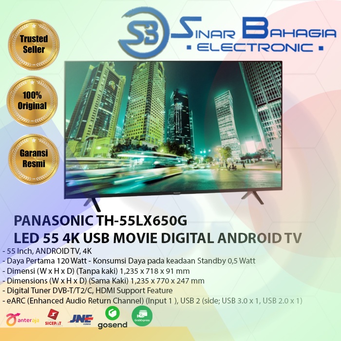 Jual PANASONIC TH-55LX650G LED 55 4K USB MOVIE DIGITAL ANDROID TV (NEW) (KHUSUS BANDUNG ...