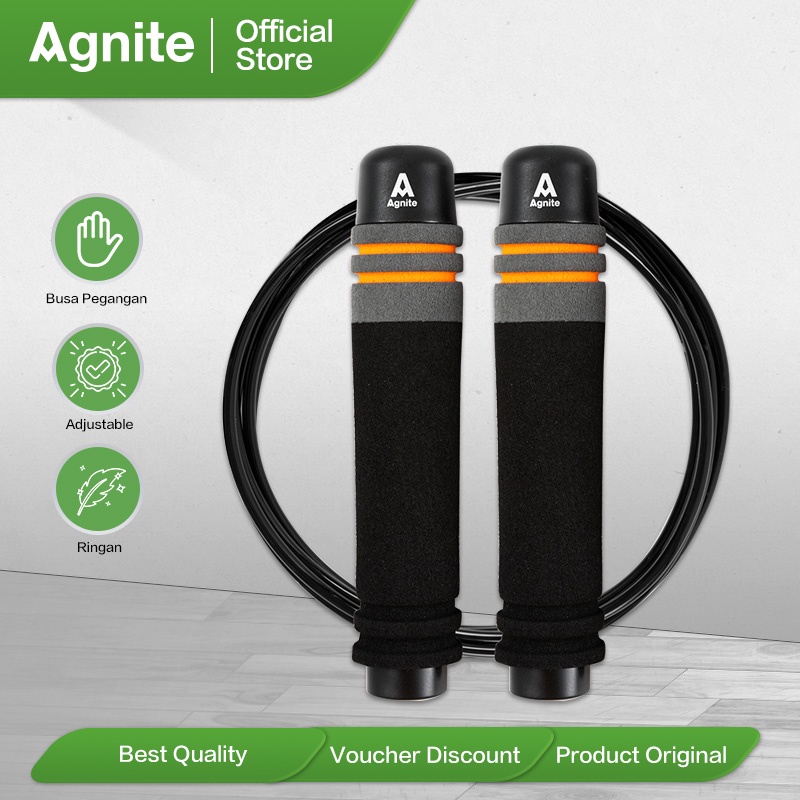 Jual Agnite Jump Rope / Tali Skipping Adjustable 2.8 M Wire Steel Rope ...