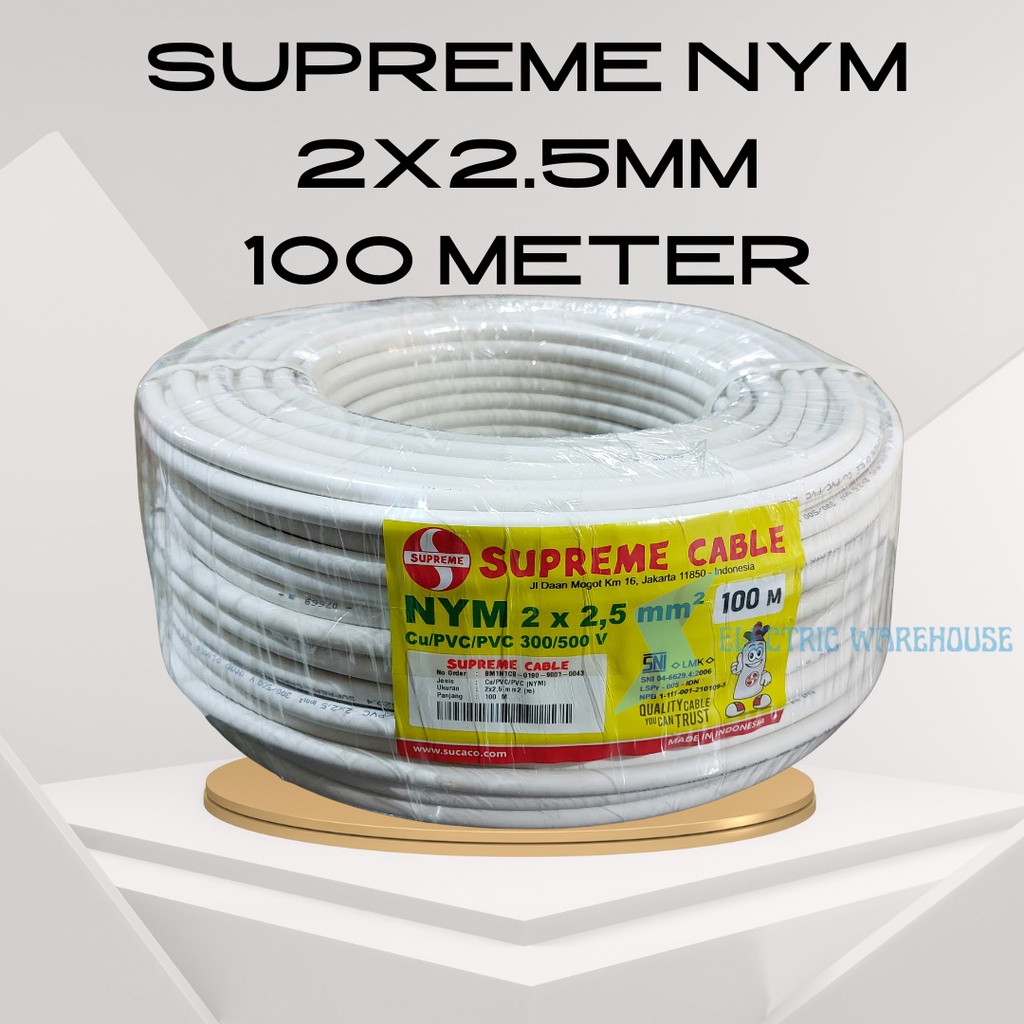 Jual SUPREME KABEL TUNGGAL / KAWAT NYM 2 x 2.5 MM 100 METER / 2x2.5 2x2,5 | Shopee Indonesia