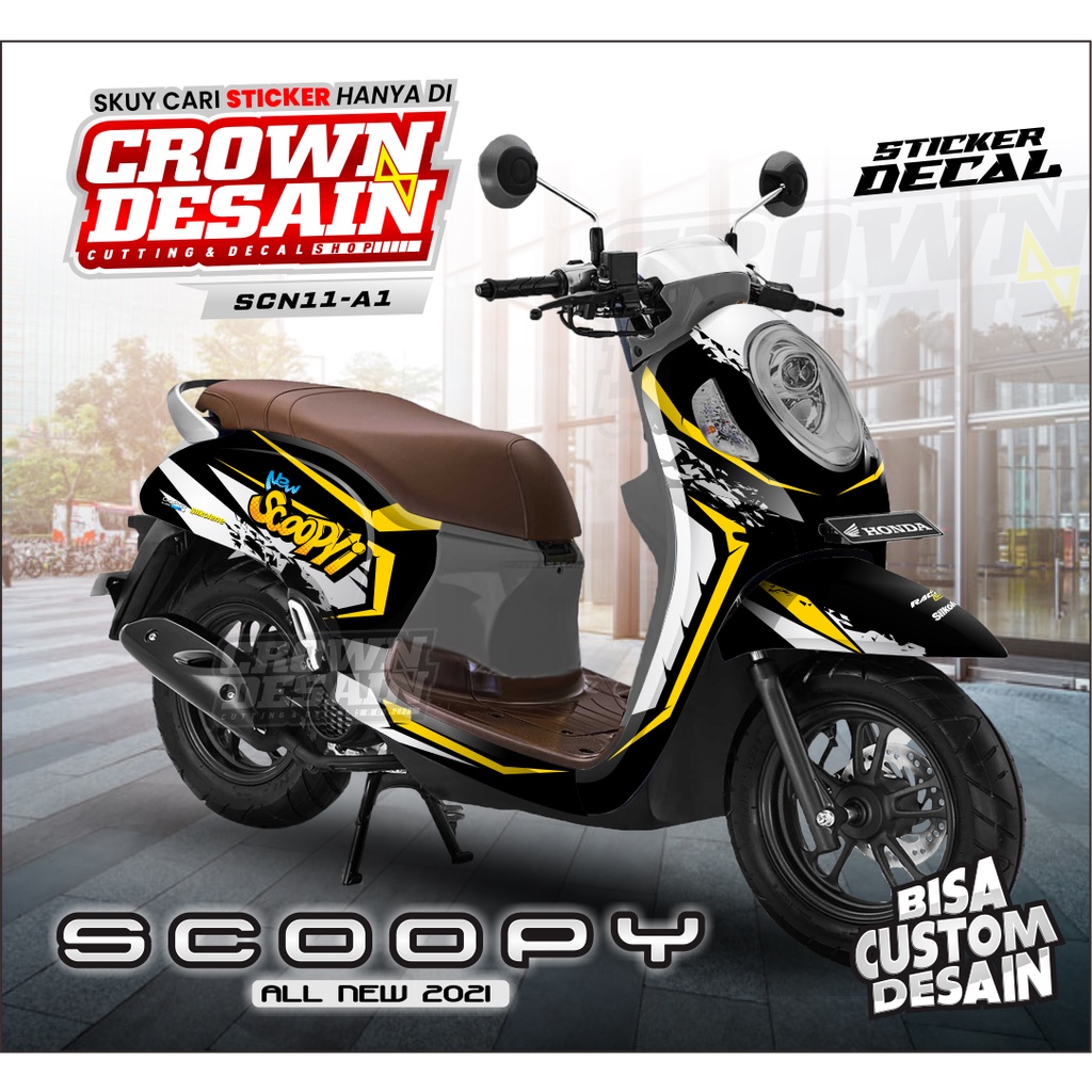 Jual Sticker Decal Scoopy New Playfull Stylish - Striping Scoopy New ...