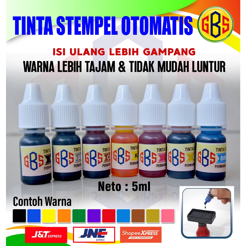 Jual Tinta stempel warna flash otomatis permanen | Shopee Indonesia