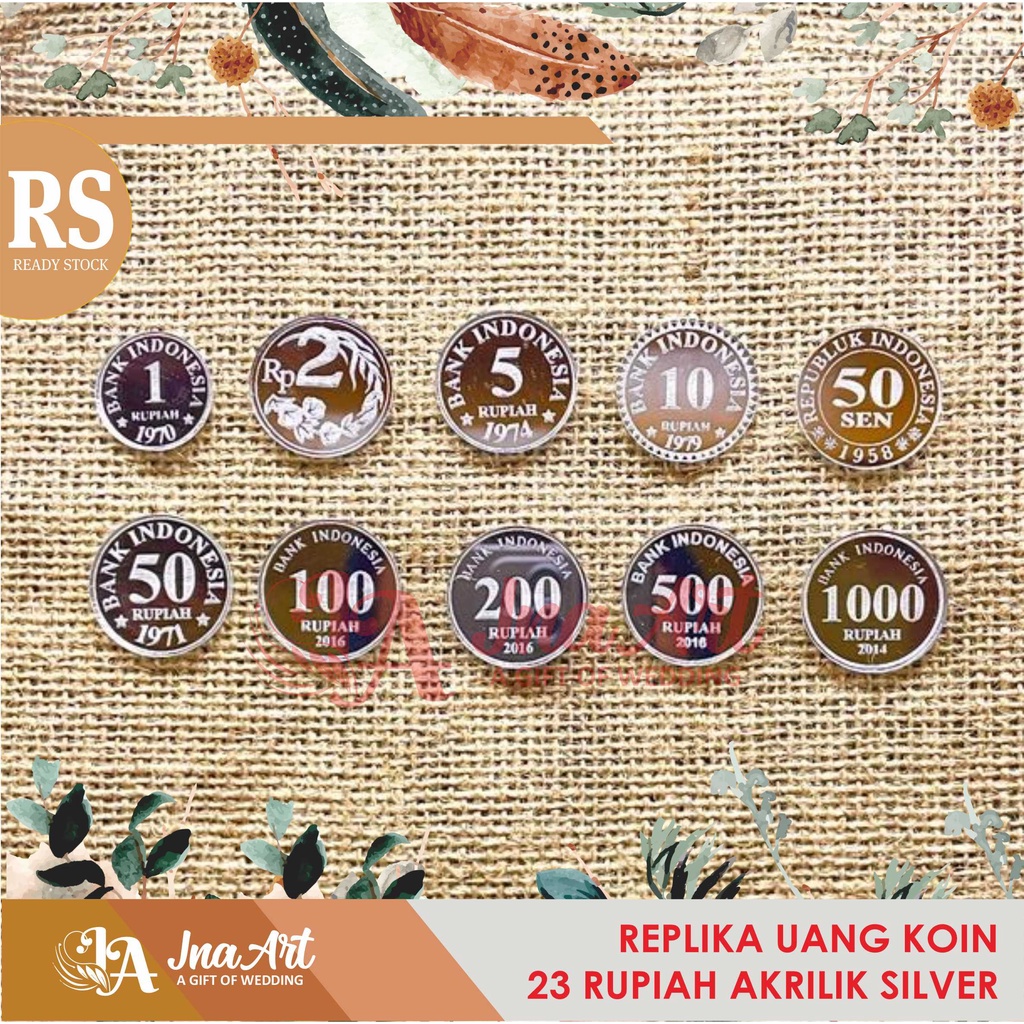 Jual Replika Uang Koin Kuno 25 rupiah bahan mahar akrilik silver | Shopee Indonesia