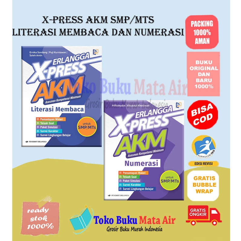 Jual ORIGINAL ERLANGGA X-PRESS AKM SMP/MTS LITERASI MEMBACA DAN NUMERASI - LITERASI | Shopee ...