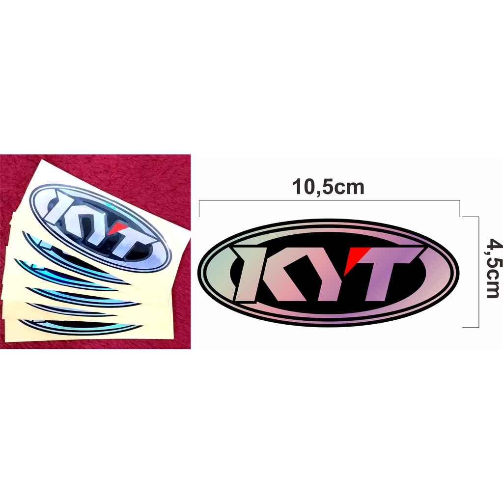 Jual Stiker cutting logo KYT, sticker KYT hologram background hitam ...