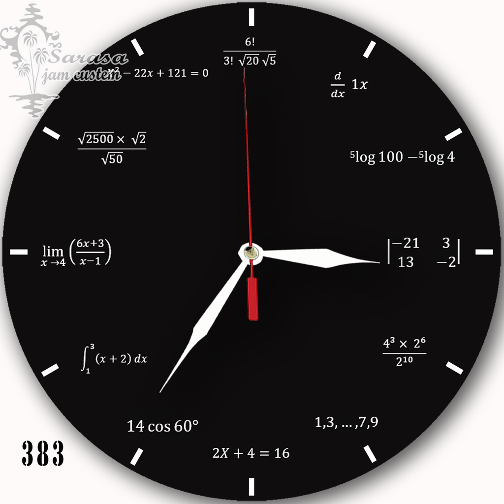 Jual JAM DINDING CUSTOM RUMUS MATEMATIKA 383 COCOK UNTUK DEKORASI RUANG ...