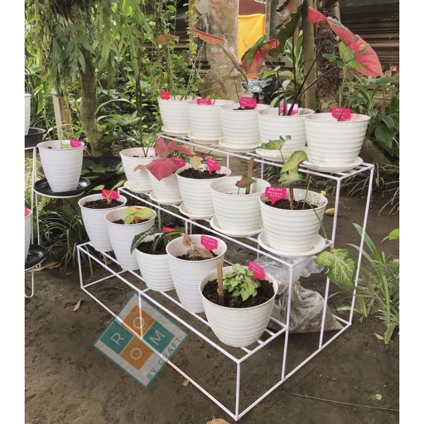 Jual RAK BUNGA SUSUN BESI TINGKAT 3 / RAK BUNGA MINIMALIS / RAK POT ...