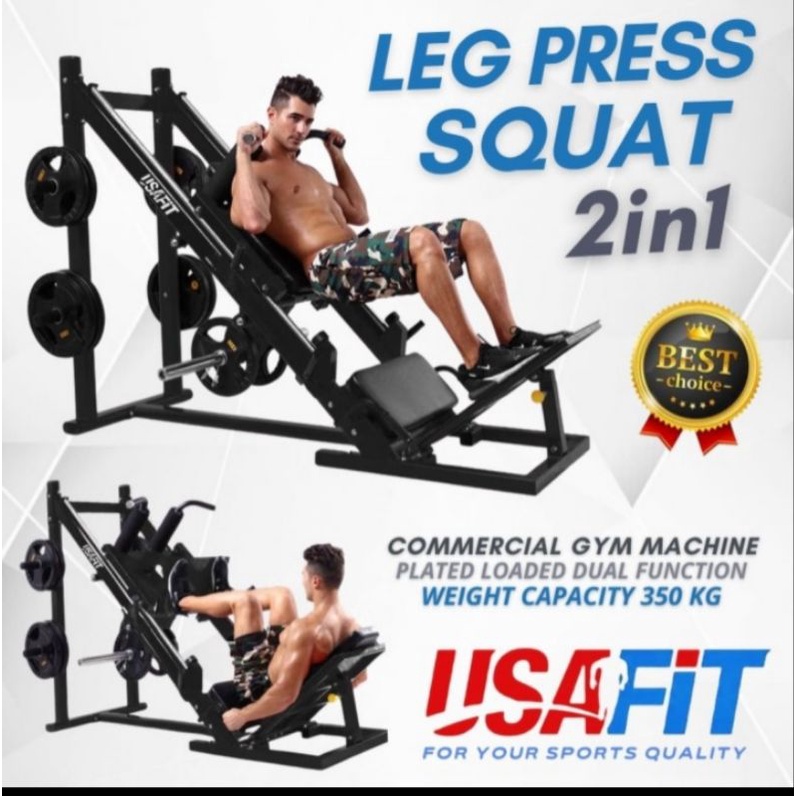 Jual ALAT FITNESS LEG PRESS PLUS HACK SQUAT USAFIT | Shopee Indonesia