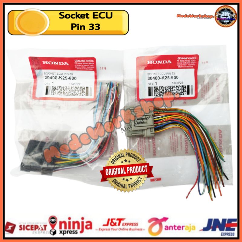 Jual Kabel socket ecu ecm Pin 33 full asli original honda beat Scoopy ...