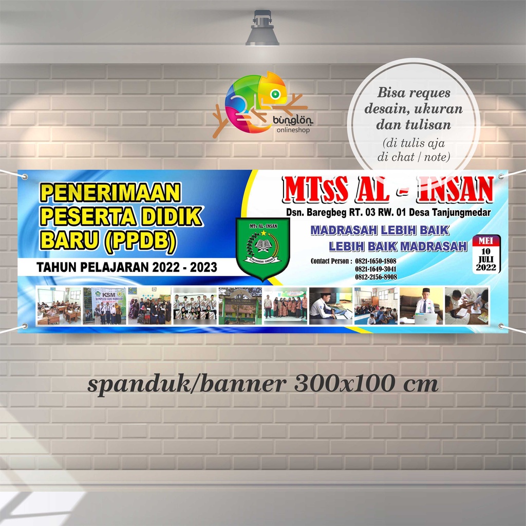 Jual Size 300x100 Cm, Spanduk Banner PPDB, Penerimaan Siswa Baru Murah ...