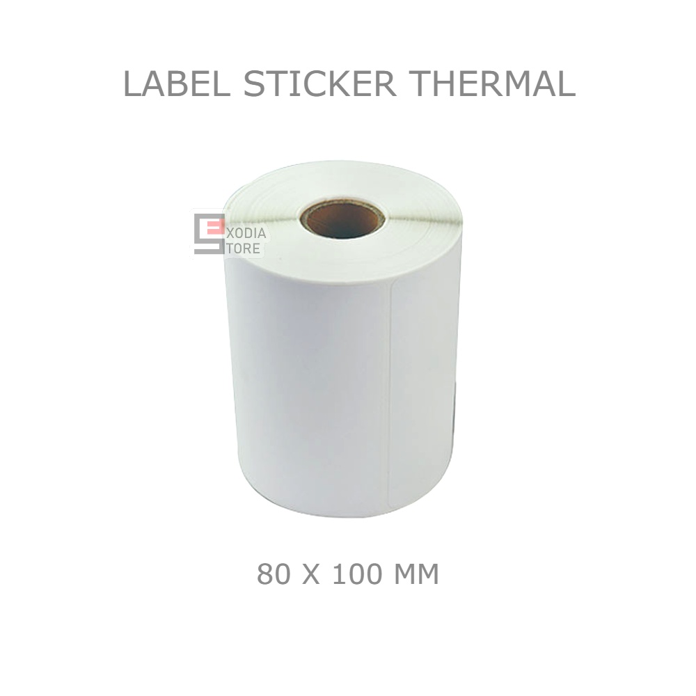 Jual Label Barcode Thermal Paper 80 X 100 mm / 78 x 100 mm Kertas Sticker Label Thermal 80x100mm ...