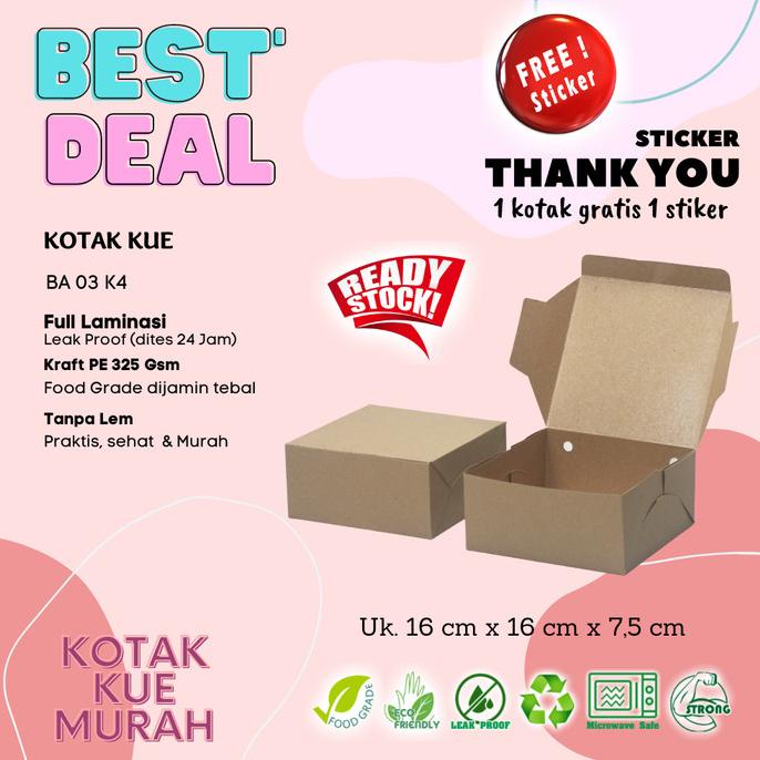 Jual kotak Packaging 16Cm X 16M X 7,5Cm dus Eco Paper Laminasi Kotak ...