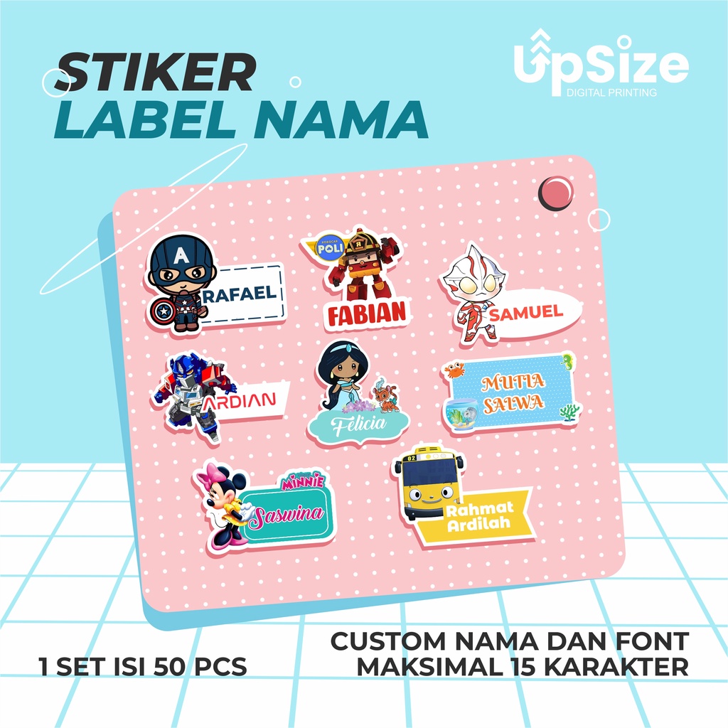 Jual CETAK STIKER LABEL NAMA ANAK CUSTOM | Shopee Indonesia