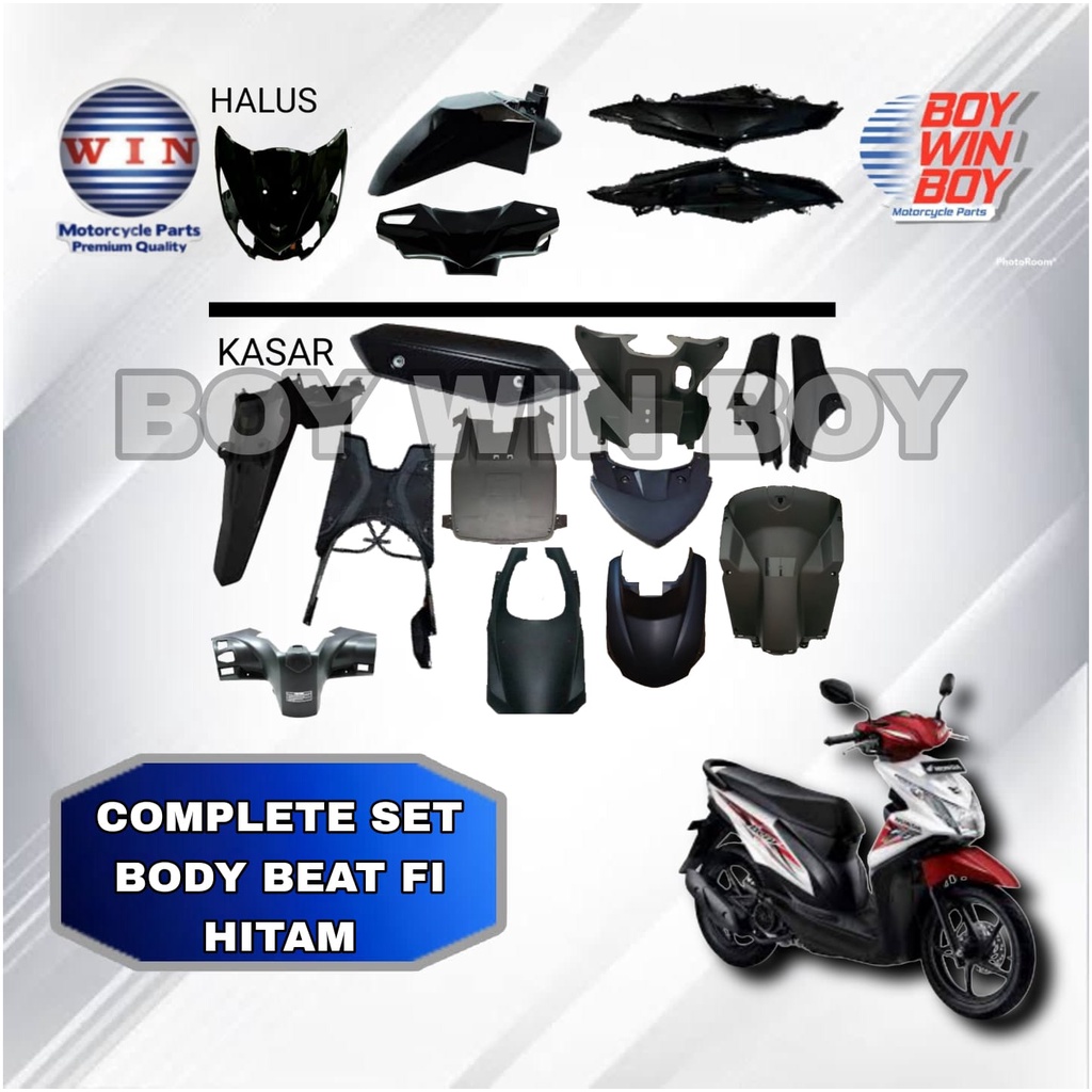 Jual COMPLETE SET BODY BEAT FI HITAM MERK WIN | Shopee Indonesia