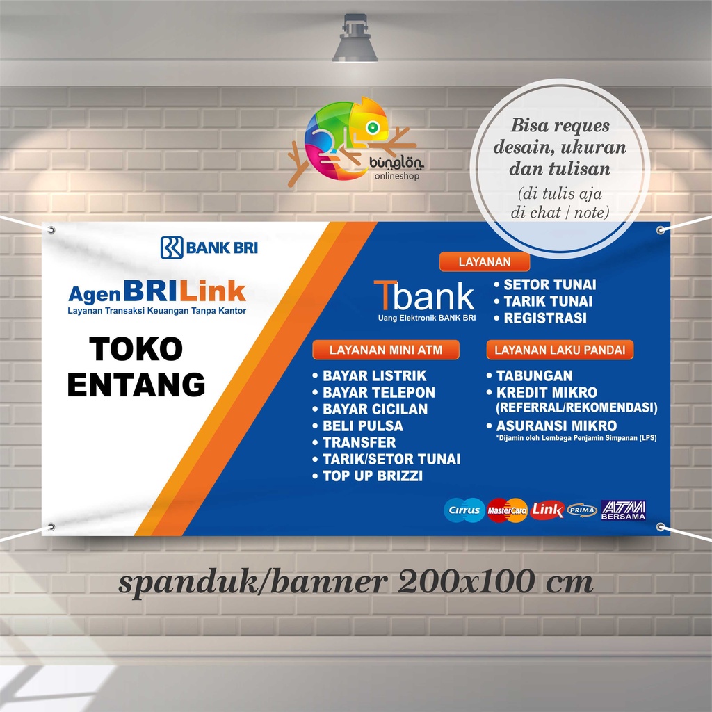 Jual Spanduk, Banner Agen BRI Ukuran Sedang custom desain | Shopee ...