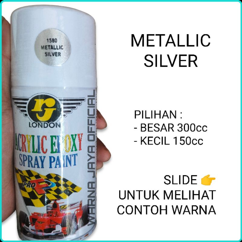 Jual SILVER METALLIC - Cat Kaleng Semprot Pilok Pilox Pylox RJ London Silver Metallic Silfer ...