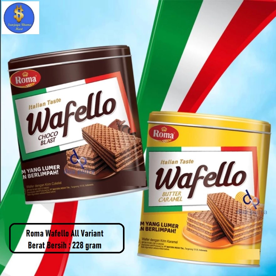 Jual Roma Wafello Biskuit Wafer Krim All Variant-Biskuit Wafer Krim ...