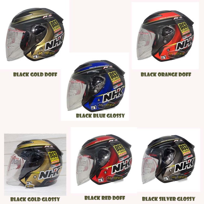 Jual Helm NHK R6 Motif Rally 2 Black Gold Do Hitam Gold Dop Half Face ...
