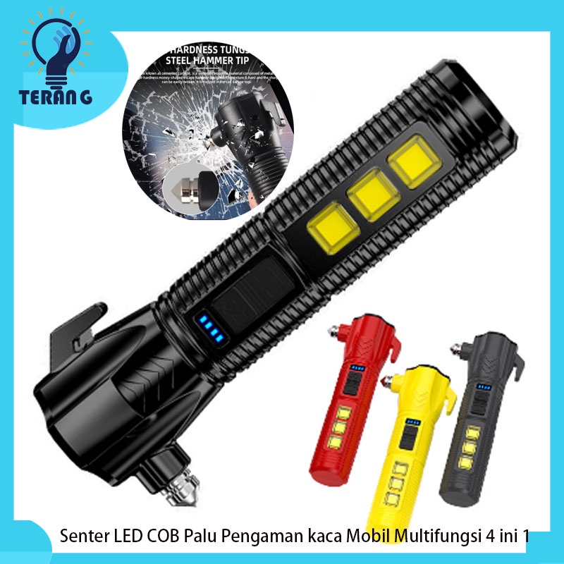 Jual Senter LED COB Palu Pengaman kaca Mobil Multifungsi 4 ini 1 ...