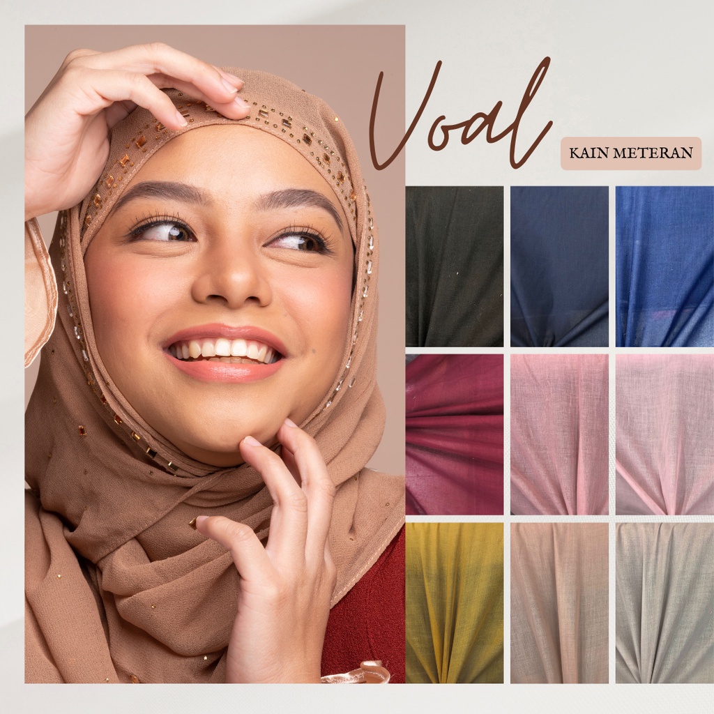 Jual KAIN VOAL POLOSAN METERAN POTONGAN PREMIUM KERUDUNG / HIJAB JILBAB ...