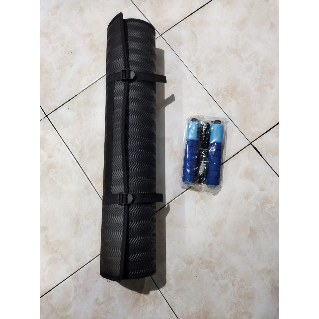 Jual PAKET HEMAT OLAHRAGA workout/ yoga dapat matras olahraga dan tali ...