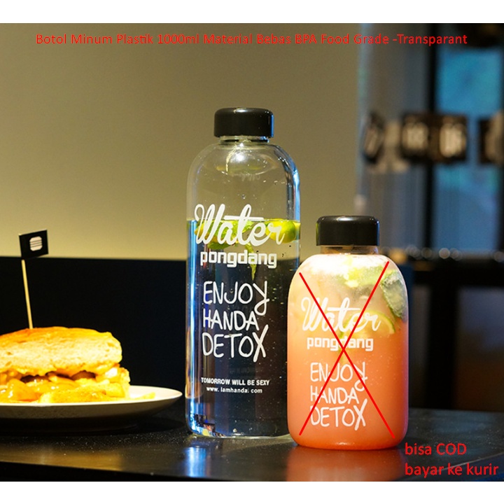 Jual Botol Minum Plastik 1000ml Material Bebas BPA Food Grade ...
