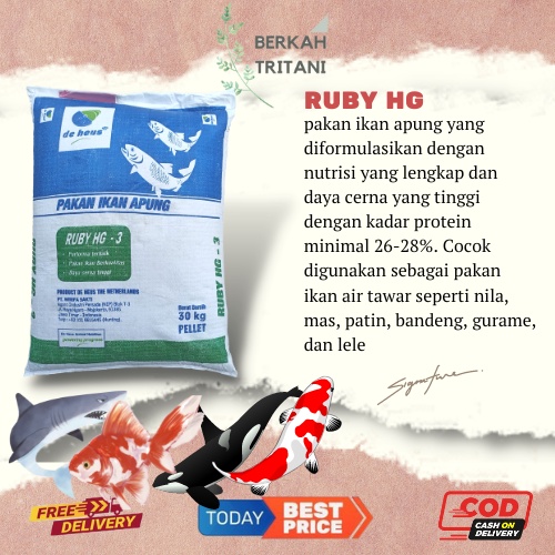 Jual Ruby HG (3kg) Pakan Ikan Konsumsi Protein 26-28% | Shopee Indonesia