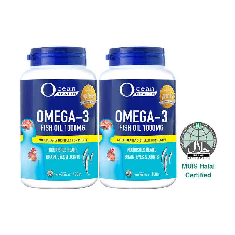 Jual Ocean Health Omega 3 1000mg Twin Pack, 2x180 softgels from ...