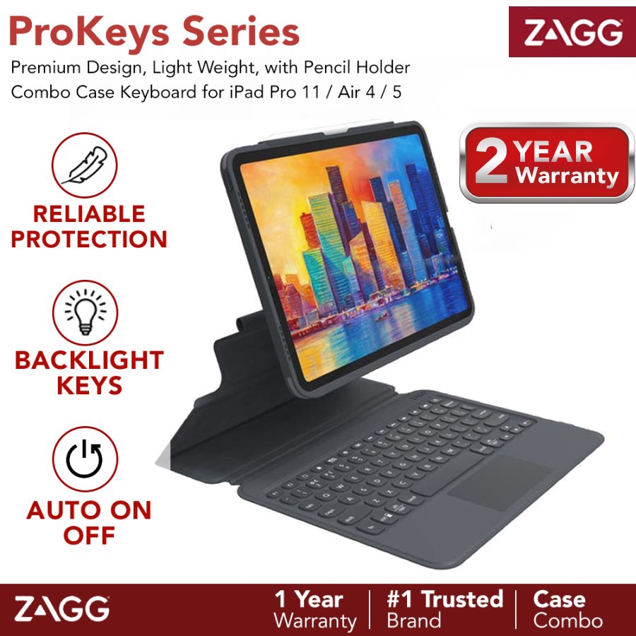 Jual ORIGINAL ZAGG Pro Keys with Trackpad 11-inch iPad Pro, iPad Air ...