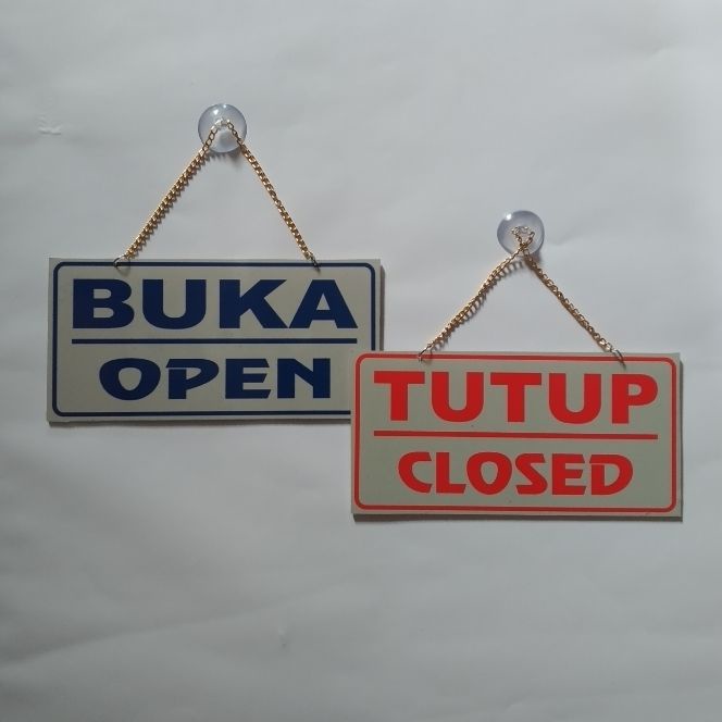 Jual Papan Akrilik Open/Close Tempel (2 muka) | Shopee Indonesia