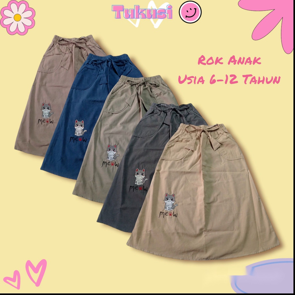 Jual Rok Anak panjang Perempuan Bordir Lucu Umur 6-12 / Bawahan Anak ...