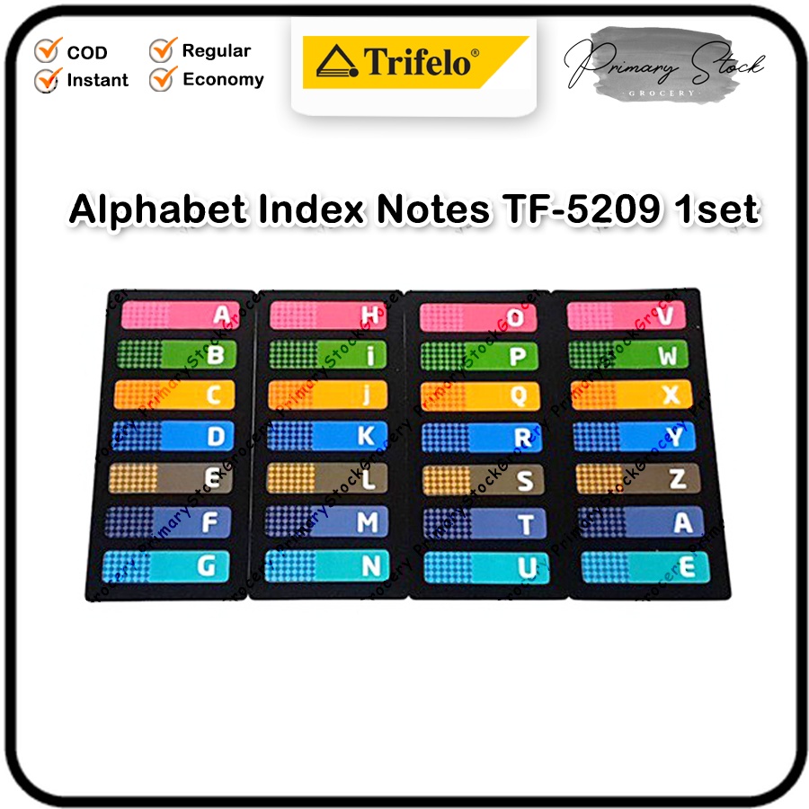 Jual Sticky Notes Memo Note Abjad Trifelo TF-5209 Penanda Buku Alphabet ...