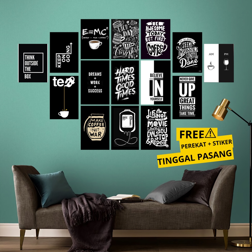 Jual [16PCS] Poster Dinding Aesthetic Ukuran A6/A5 + Free Perekat 1pcs ...
