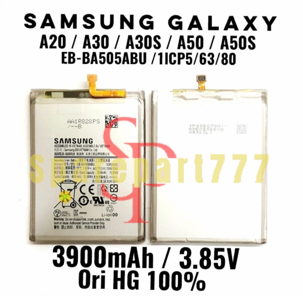 Jual Baterai Ori HG 100% EB-BA505ABU - 1iCP5 - 63 - 80 - Samsung Galaxy A20 - A30 - A30S - A50 ...