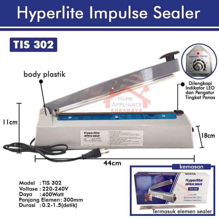 Jual Alat Perekat Press Plastik Aluminium Foil Impulse Sealer PFS 300 ...
