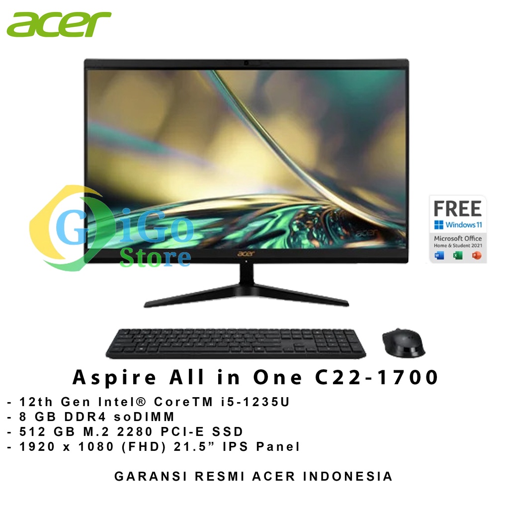 Jual PC AIO Acer Aspire All In One C22-1700 8GB 512GB SSD Core i5 FHD ...