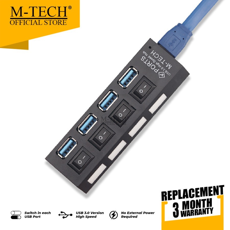 Jual M-Tech USB HUB 2.0 3.0 Port USB Support 1TB Garansi Resmi Original ...