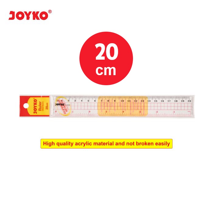Jual Acrylic Ruler / Penggaris Joyko RL-AC-20 / 20 cm / 20cm | Shopee ...